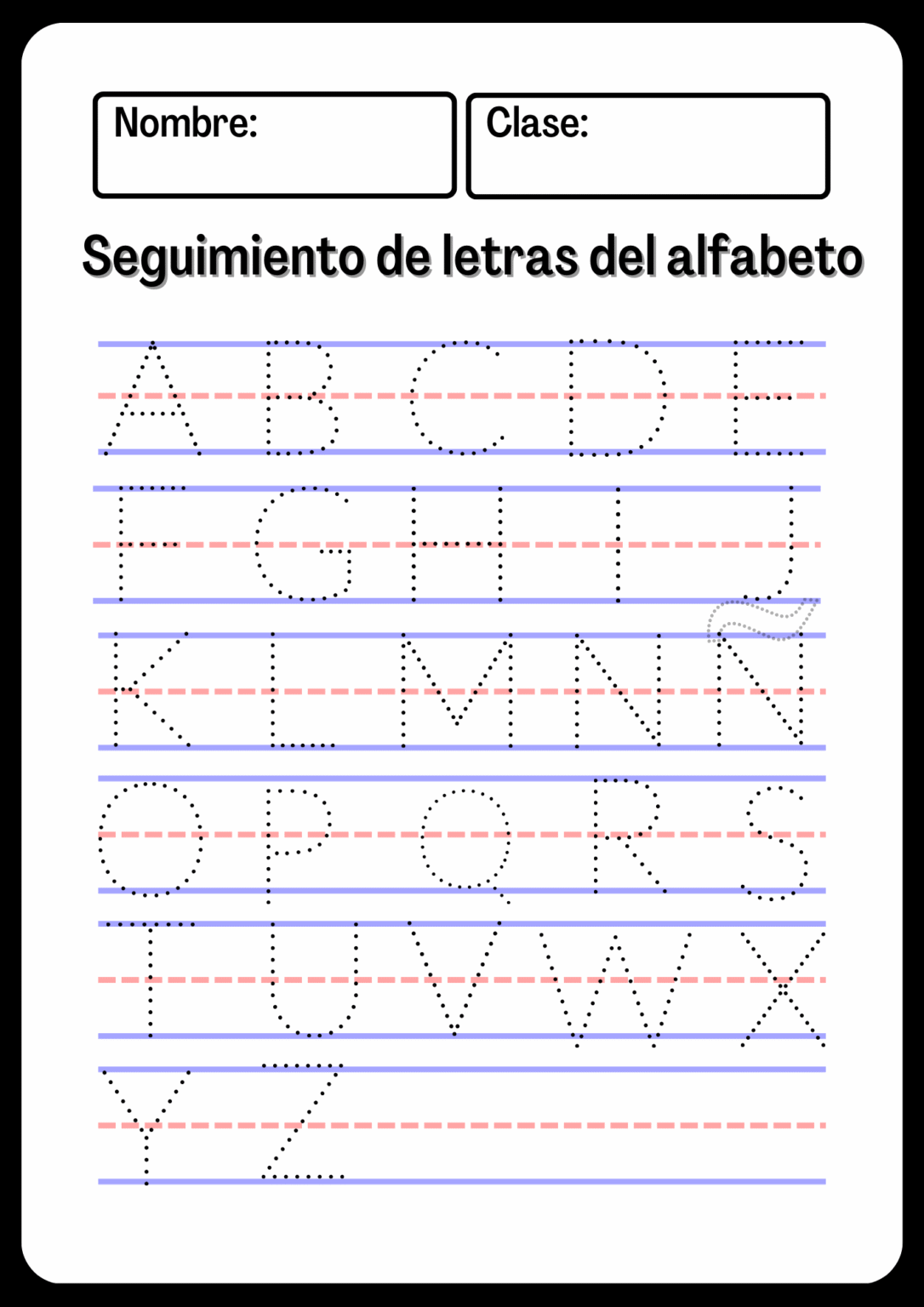 Trazos de Letras para Imprimir