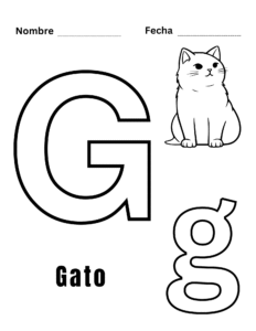 Hoja para colorear letra G