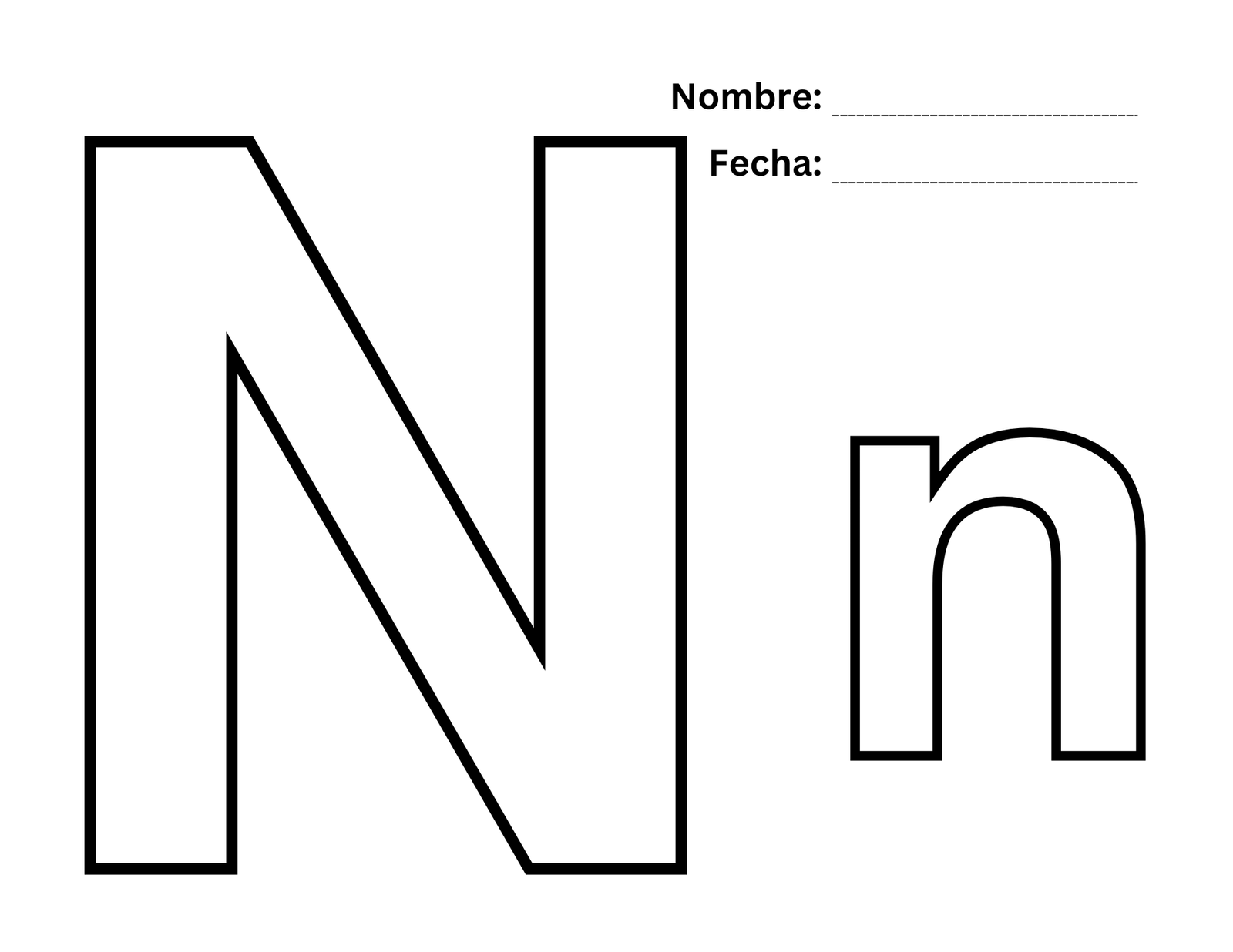 Hoja para colorear N